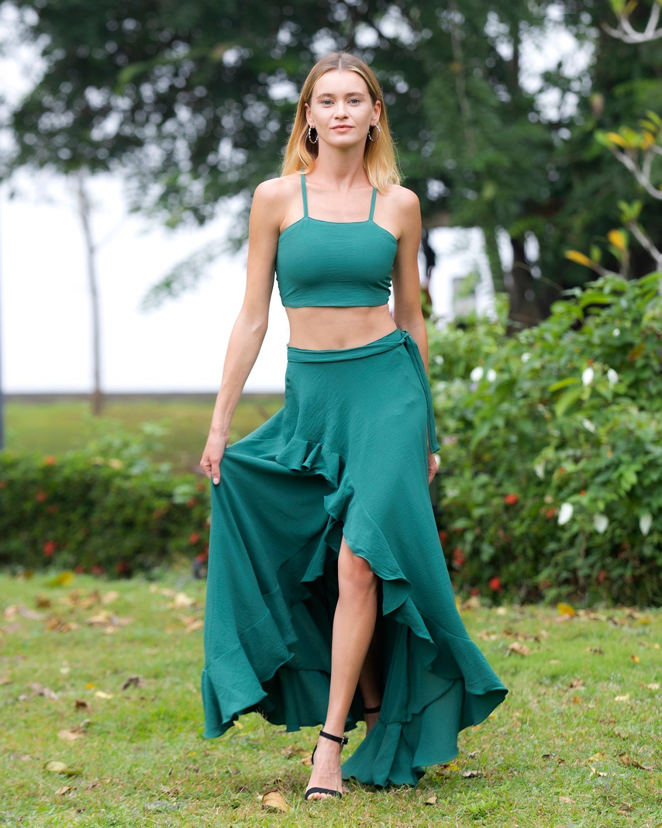 Green Skirt & Crop – Mostra Online Clothing Store