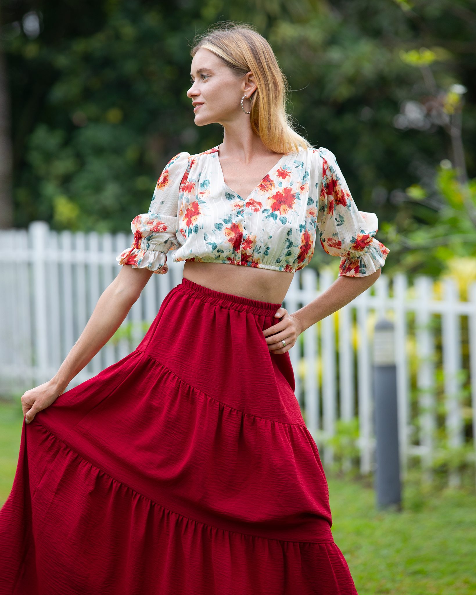 Puff Sleeves Crop & Skirt – Mostra Online Clothing Store
